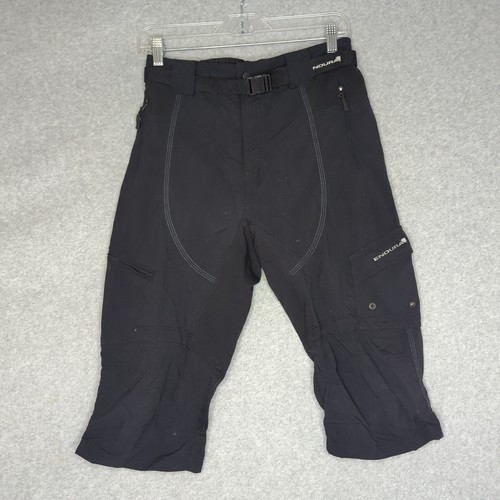 Endura Women's Cycling 3/4 Capri Pants Black Nylon Outdoor Bike Apparel ...