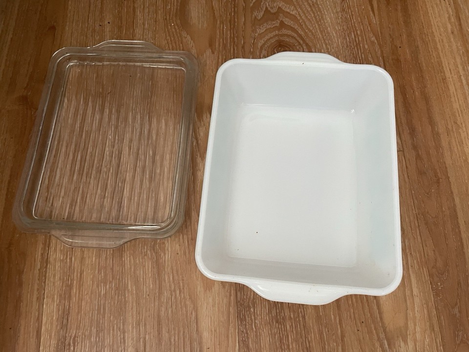 8 pc PYREX Refrigerator Set Amish Butter Print Turquoise 1950s & Lids ...