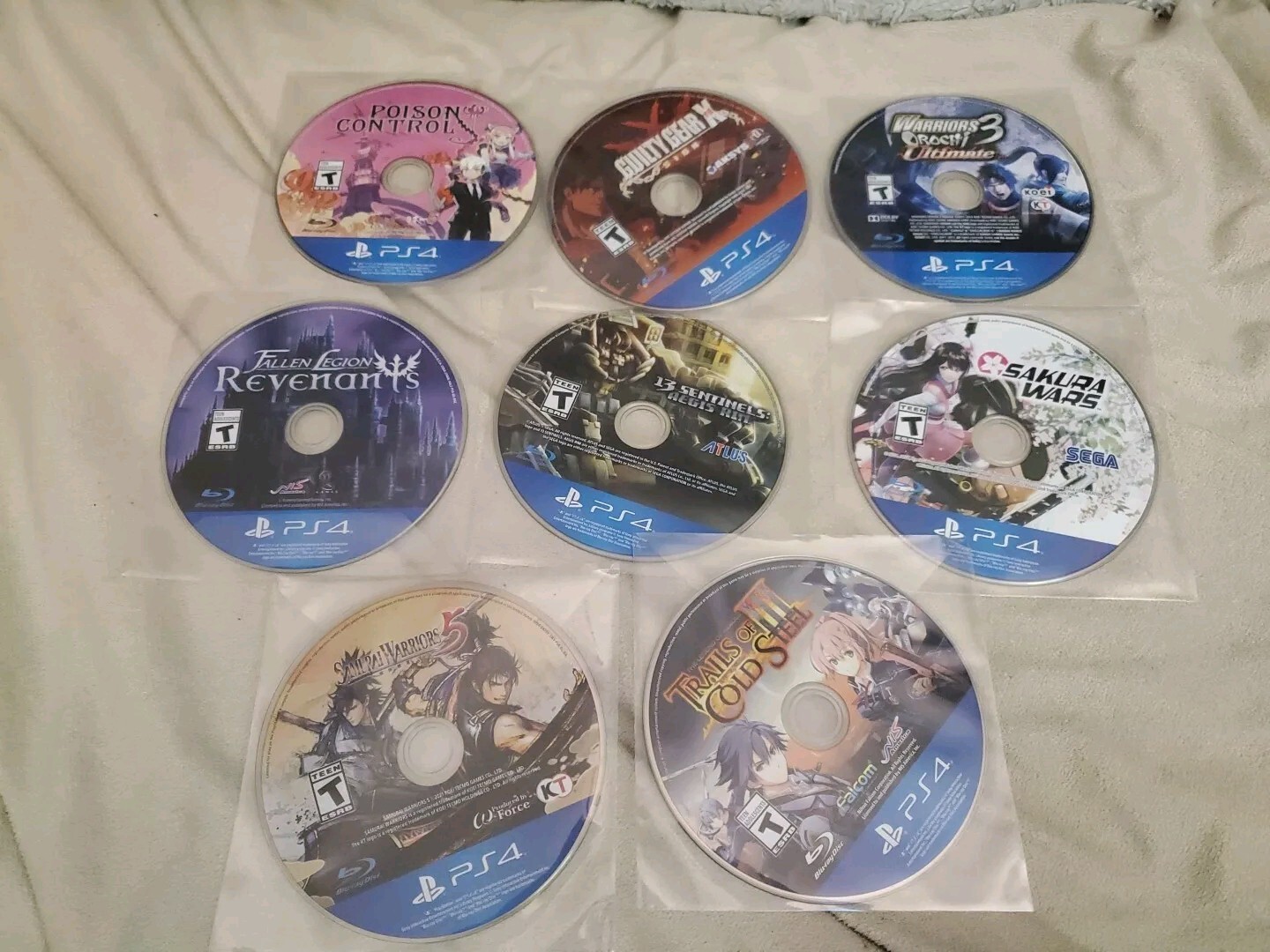 Lot Of 8 PS4 Anime Games - Sakura Wars / Poison Control / Guilty Gear ...