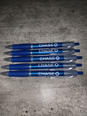 5 PENS CHASE BANK LOGO BALLPOINT PEN JP MORGAN MEMORABILIA BLACK COLOR ...