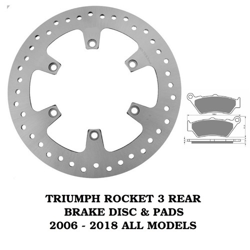 TRIUMPH ROCKET III REAR Brake Disc & Pad Set 2004 - 2019 | eBay Australia