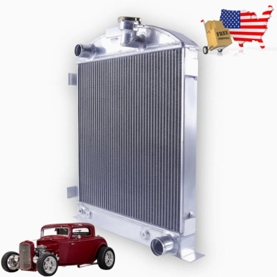 For Ford 1932 chopped hot rod w/ Chevy 350 V8 Engine 3 Row Aluminum ...
