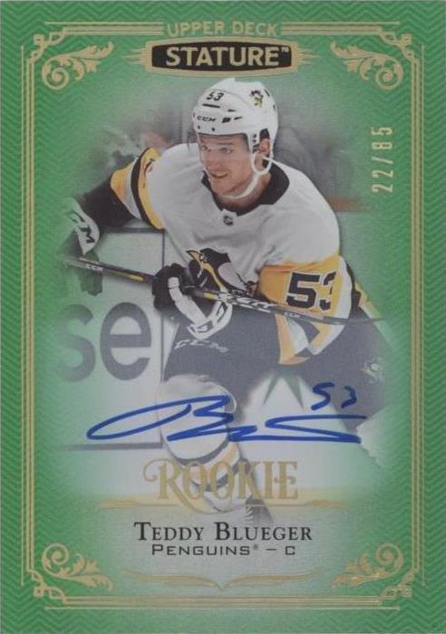 2019-20 Upper Deck Stature - Rookies Teddy Blueger #187 Green ...