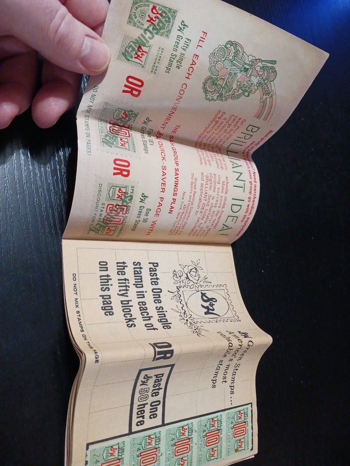 Vintage S&H Green Stamps Quick Saver Book With 24 Filled Pages of ...
