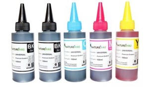 5 100ml Universal Premium Ink bottles kit to Refill empty printer ink ...