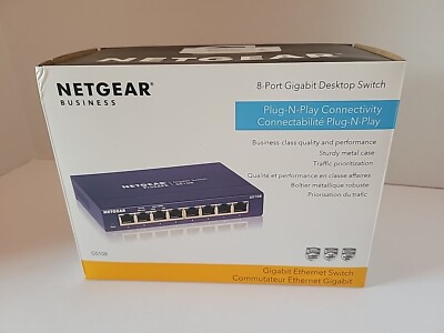 NEW NETGEAR GS108 v4 PROSAFE 8-PORT GIGABIT ETHERNET DESKTOP ETHERNET ...