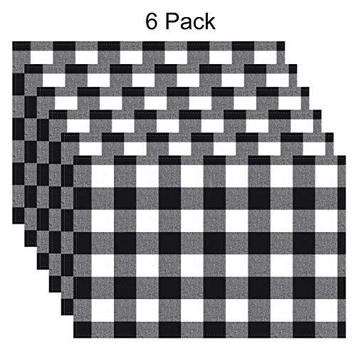 6 Pack Buffalo Plaid Placemats Place Mats 13 x 19 Inches Checkered ...