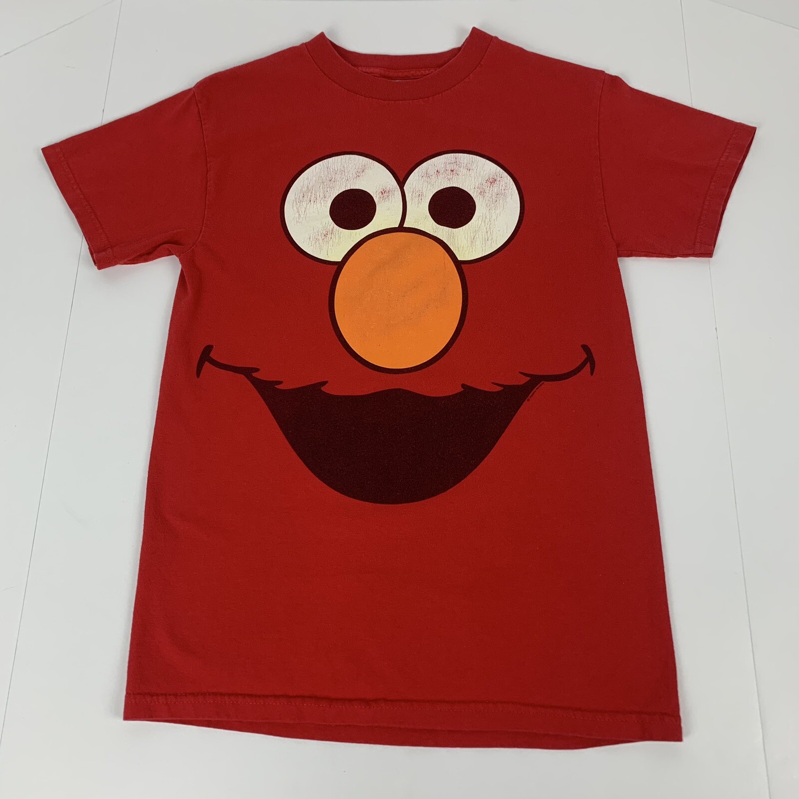 Vintage Y2k Big Face Elmo Sesame Street Red Faded Men… - Gem