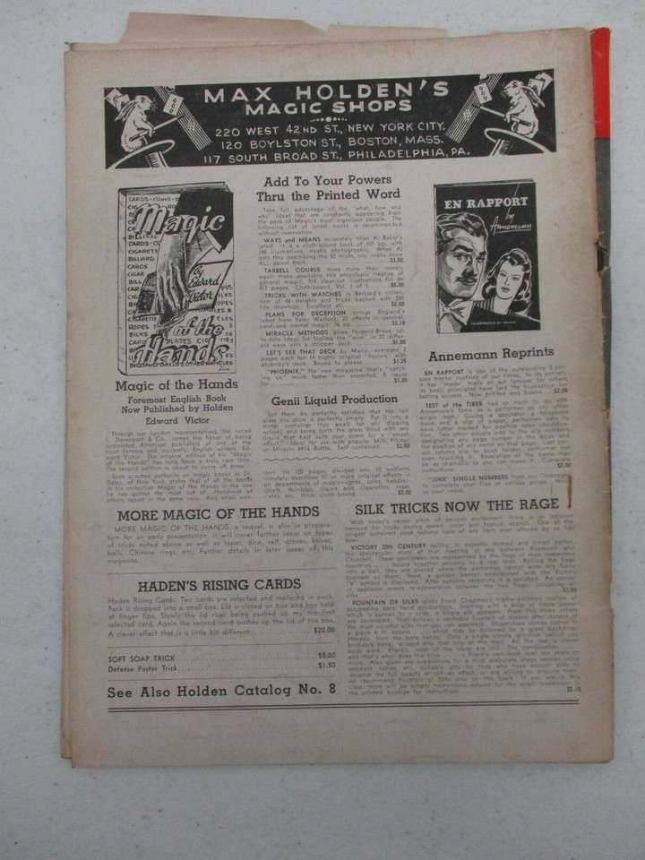 GENII THE CONJURORS MAGAZINE APRIL 1942 THE GREAT CARDINI MAGIC ...