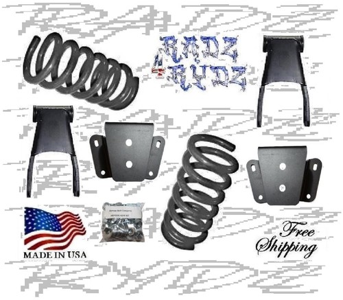 1973-1979 Ford F100 F150 3" Lowering Coil Springs 4" Drop Shackles ...