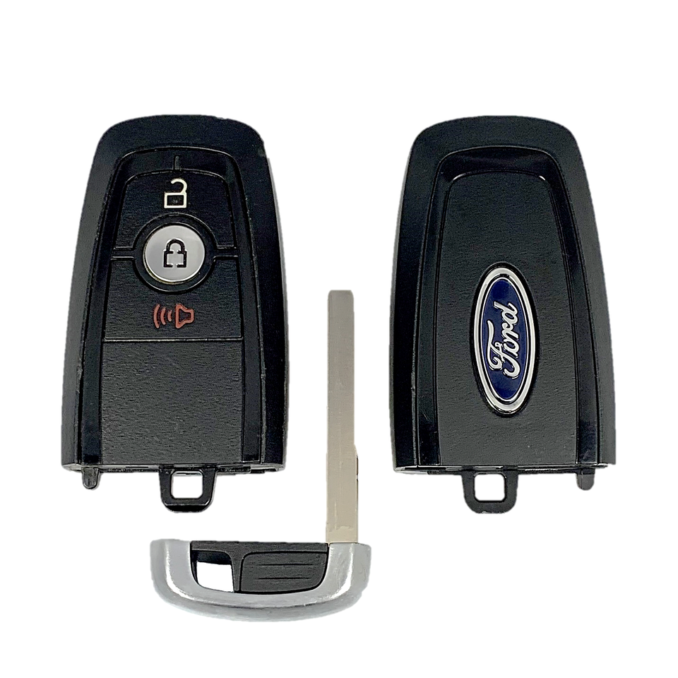 OEM Ford Keyless Remote Key Fob 3Btn + Uncut Key Black OEM Ford M3N ...
