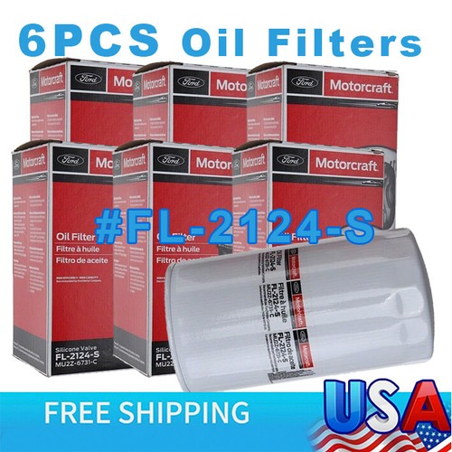 6PCS OEM #FL-2124-S Motorcraft Oil Filter Fits 11-23 6.7L Ford ...