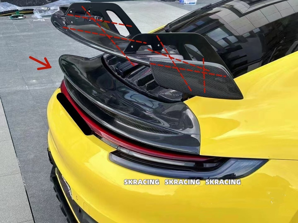 Fits Porsche 911 992 Carrera 2020-2024 Carbon Fiber Rear Trunk Spoiler ...