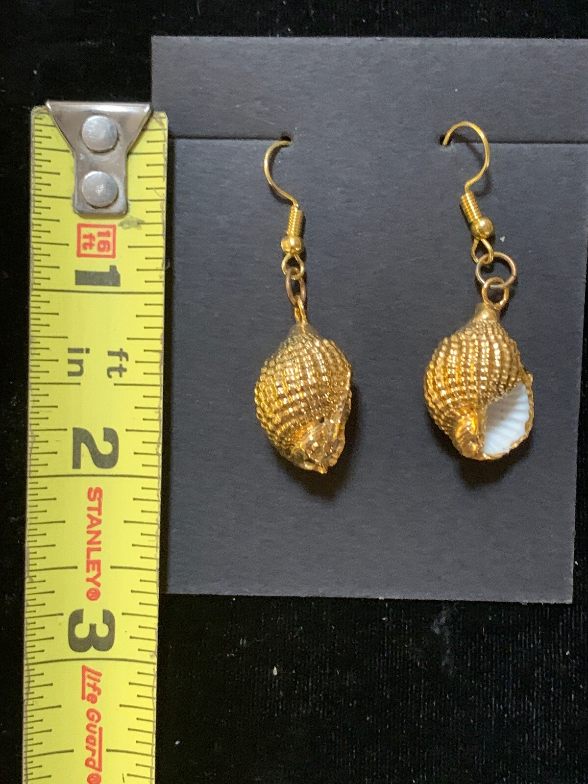24K Gold Dipped Snail Shell Earrings 3/4" wide x 1 1/4" long | eBay