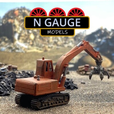 PAINTED - N Scale Gauge 1:148 Scrapyard Grab Excavator (Grabber Junk 1:160) | eBay