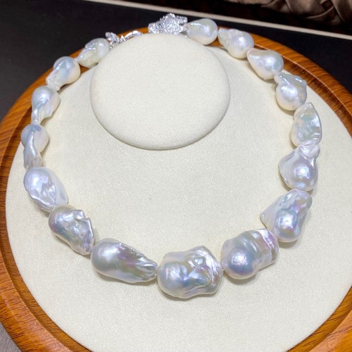 CLASSIC Big 20-30 mm South sea White Weird Baroque Pearl Necklace ...