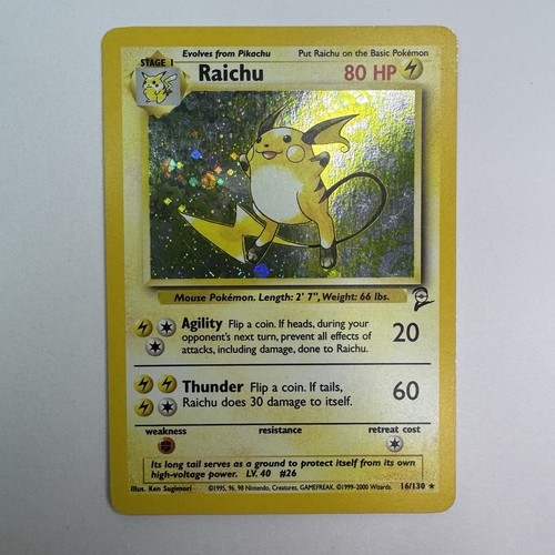 Pokémon TCG Raichu Base Set 2 16/130 Holo Rare LP | eBay