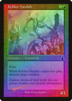 Keldon Vandals FOIL Urza's Destiny PLD Red Common MAGIC MTG CARD ...