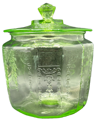 Green Depression Glass Princess Pattern