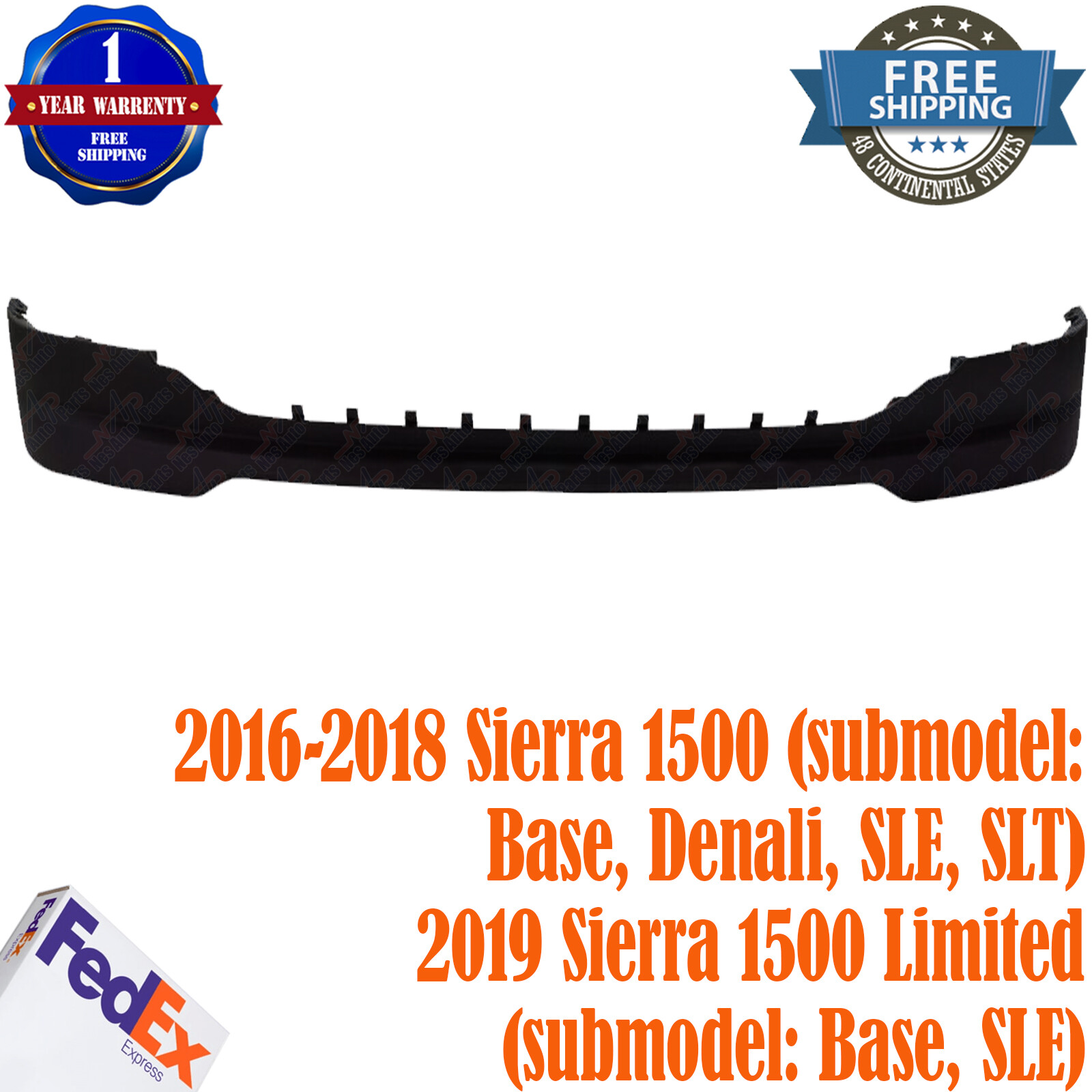 New Front Lower Valance For 2016-2018 GMC Sierra 1500 2019 Limited Air ...