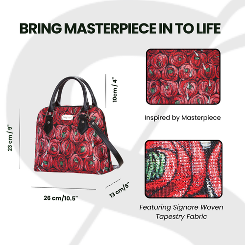 Signare Tapestry Hand Shoulder Crossbody Bag For Woman Rose Teardrop ...