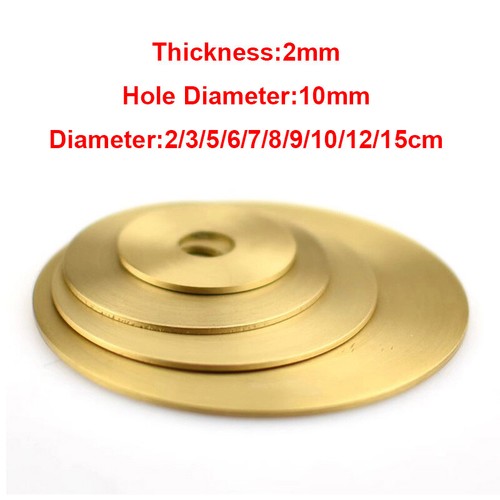 Brass Disc Metal Round Gasket Sheets Thickness 2mm Hole Dia 10mm Diameter 2-15cm | eBay Australia