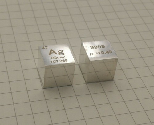 10mm Metal silver Cube 99.99% Pure Ag Density Cube Specimen Element ...