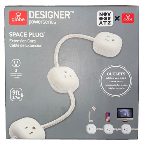 Globe Designer Power Series Space Plug 9-ft 3-Outlet Interval Extension ...