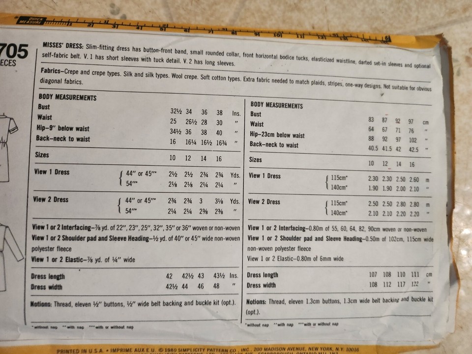 Vintage Simplicity Sewing Pattern 9705 Jonathan Hitchcock Reuben Thomas ...