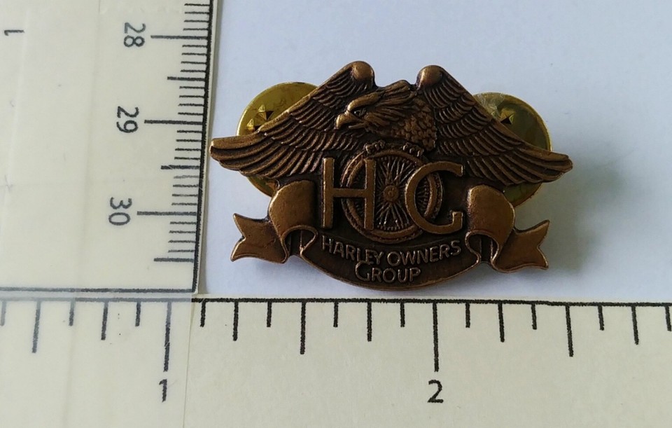 1983 Harley Owners Group HOG Rocker Pin Bald Eagle Davidson Membership ...