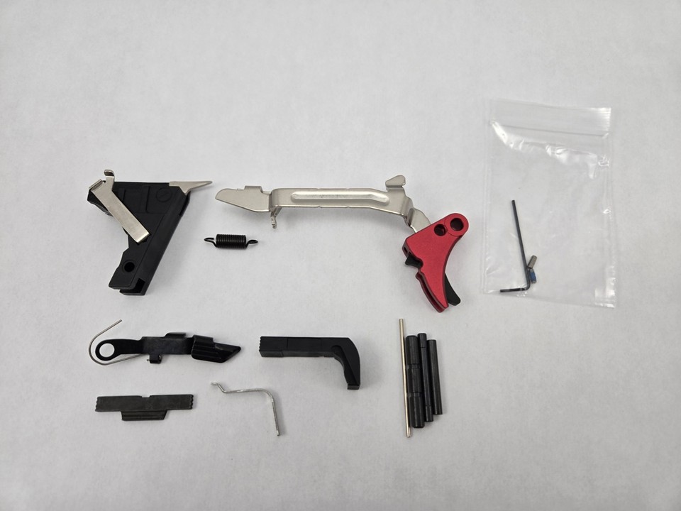 New Aftermarket Glock 17 G17 Gen 3 Lower Parts Kit Red Adjustable ...