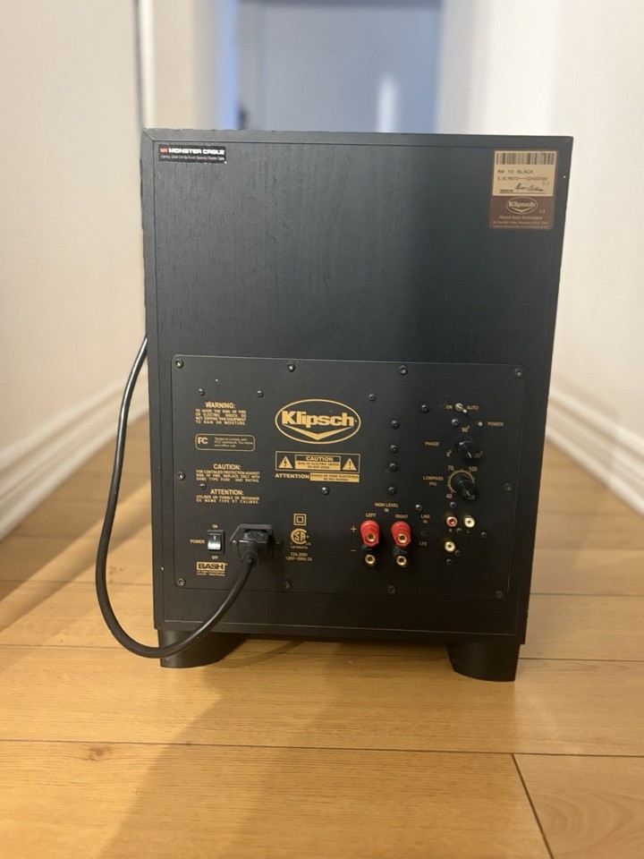Klipsch RW 10 120v RW10BK Home Theater Powered Subwoofer | eBay