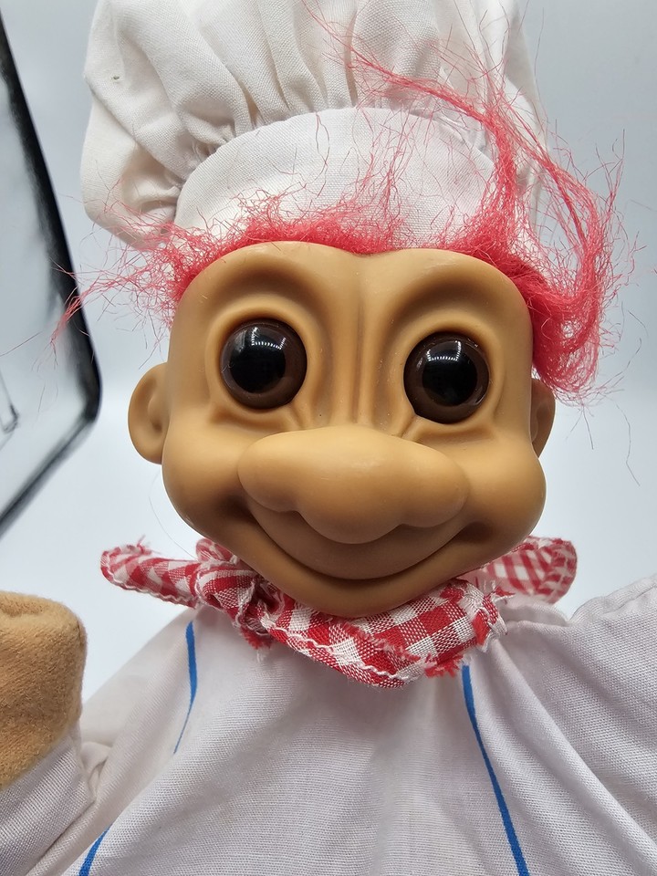 Vintage Russ Berrie Chef Troll Hand Puppet - Red Hair 90s Retro ...