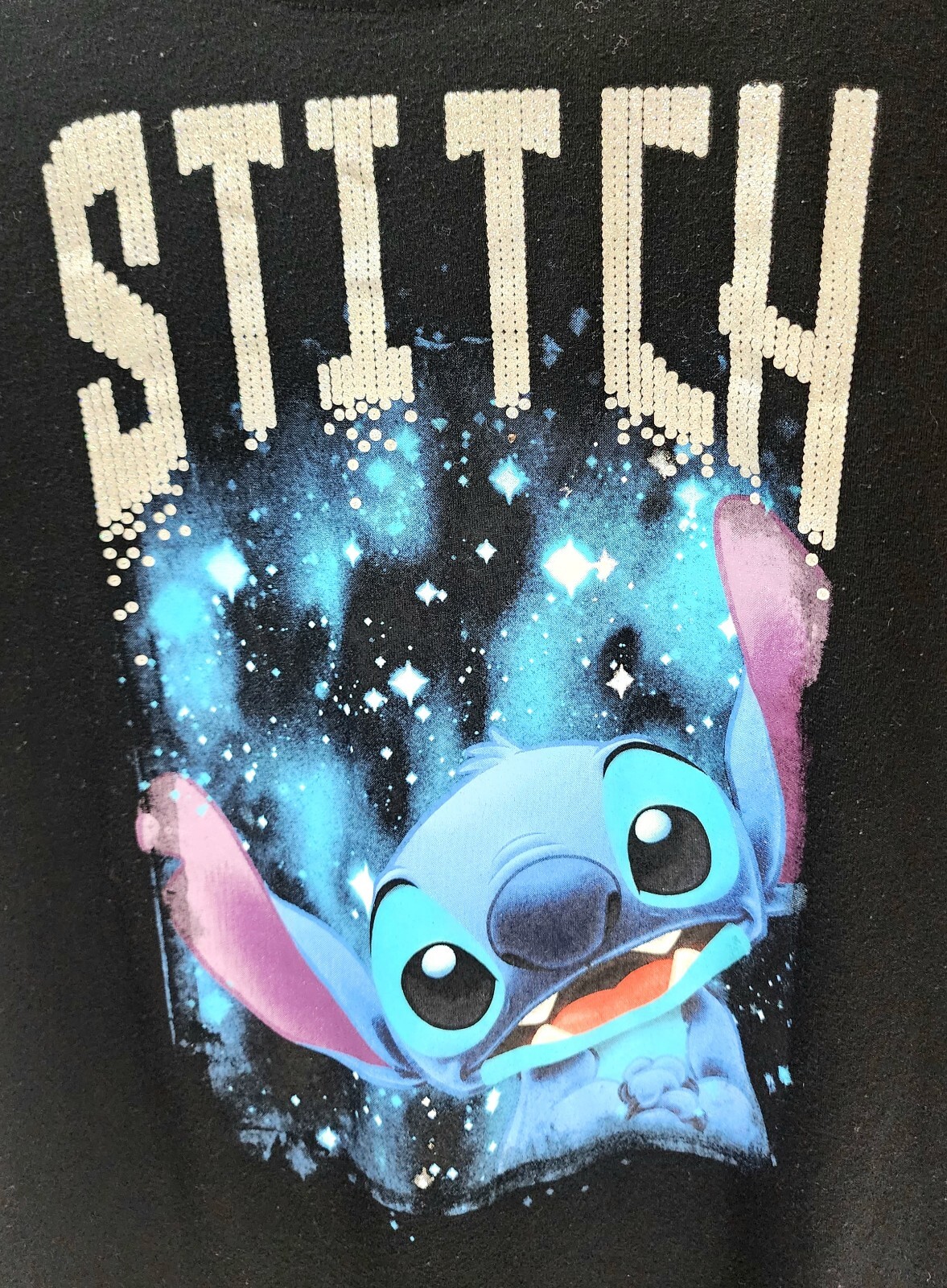 Disney Lilo & Stitch Glitter Word Graphic Hi Low Shir… - Gem