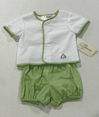 Baby Blessings Boys Green Check Christmas Tree Diaper Set 6 Months | eBay