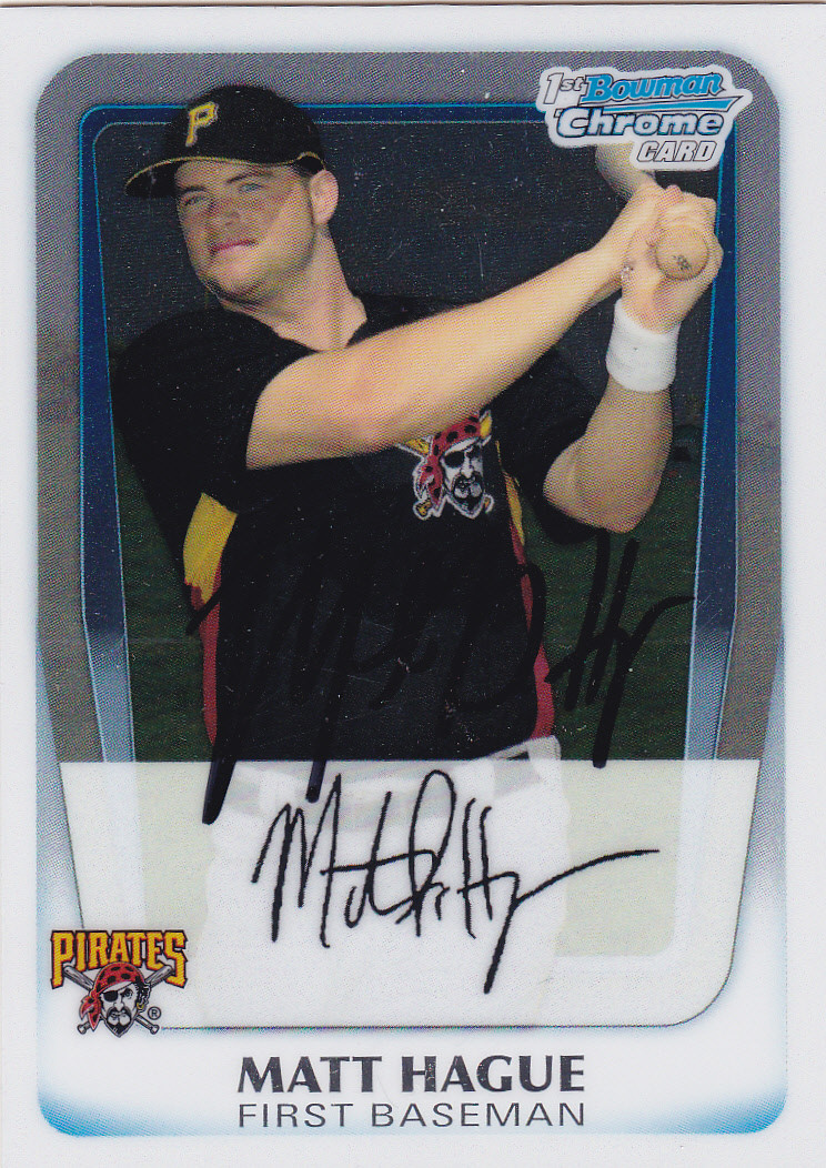 MATT HAGUE PITTSBURGH PIRATES SIGNED BOWMAN BCP BASEBALL CARD TORONTO ...