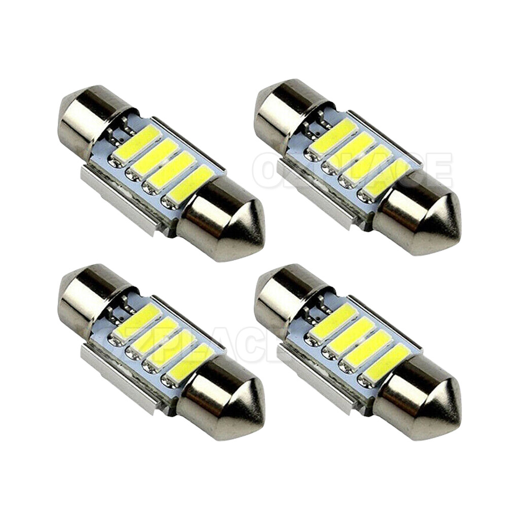 4pcs 31MM FESTOON 7020 4SMD LED INTERIOR DOME MAP LIGHT BULB GLOBE 12V ...