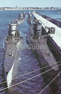 WW2 Photo Rare colour photograph of German Submarine U-boat Type VII ...
