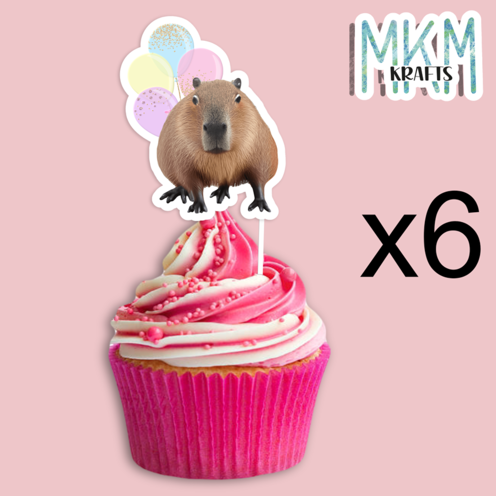 Capybara Birthday Cake and Cupcake Topper Set Capy Birthday | eBay UK