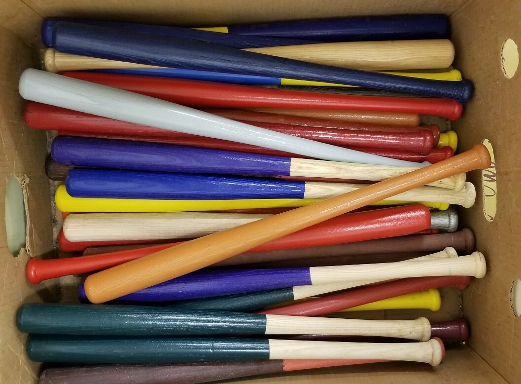 Lot of 200 Mini Souvenir Baseball Bats 18" Real Wood Blemish Bats Multi ...