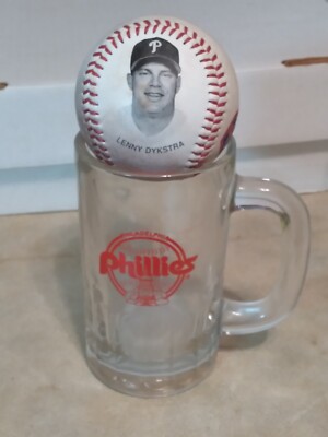 1980's Philadelphia Phillies Glass Mug & 1994 Burger King Len Dykstra ...