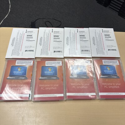 Lot of 4 100% Original Windows 7 Pro DVD 32 bit Instalation Disk NO ...