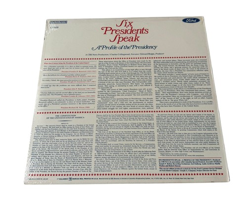 SIX PRESIDENTS SPEAK - Roosevelt, Kennedy, Truman) Vinyl- LP - 1972 NEW ...