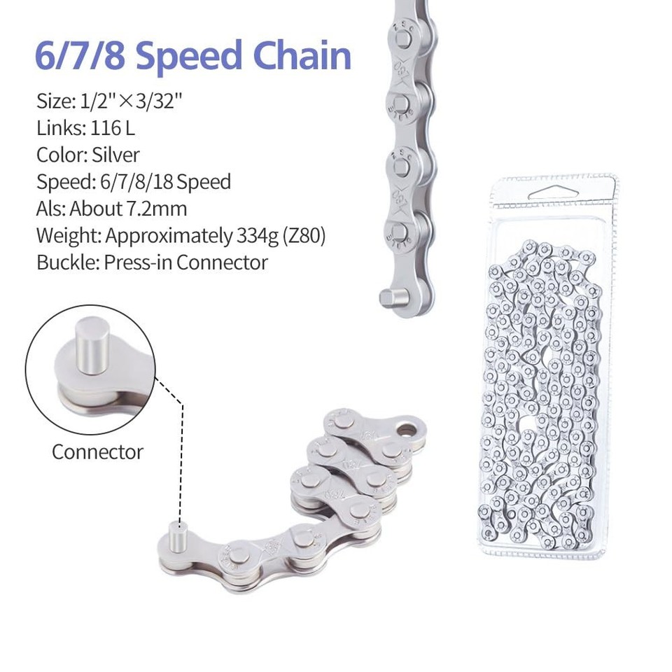Single/6/7/8/9/10/11/12 Speed Bike Chain, Bike Chain for Road Mountain ...