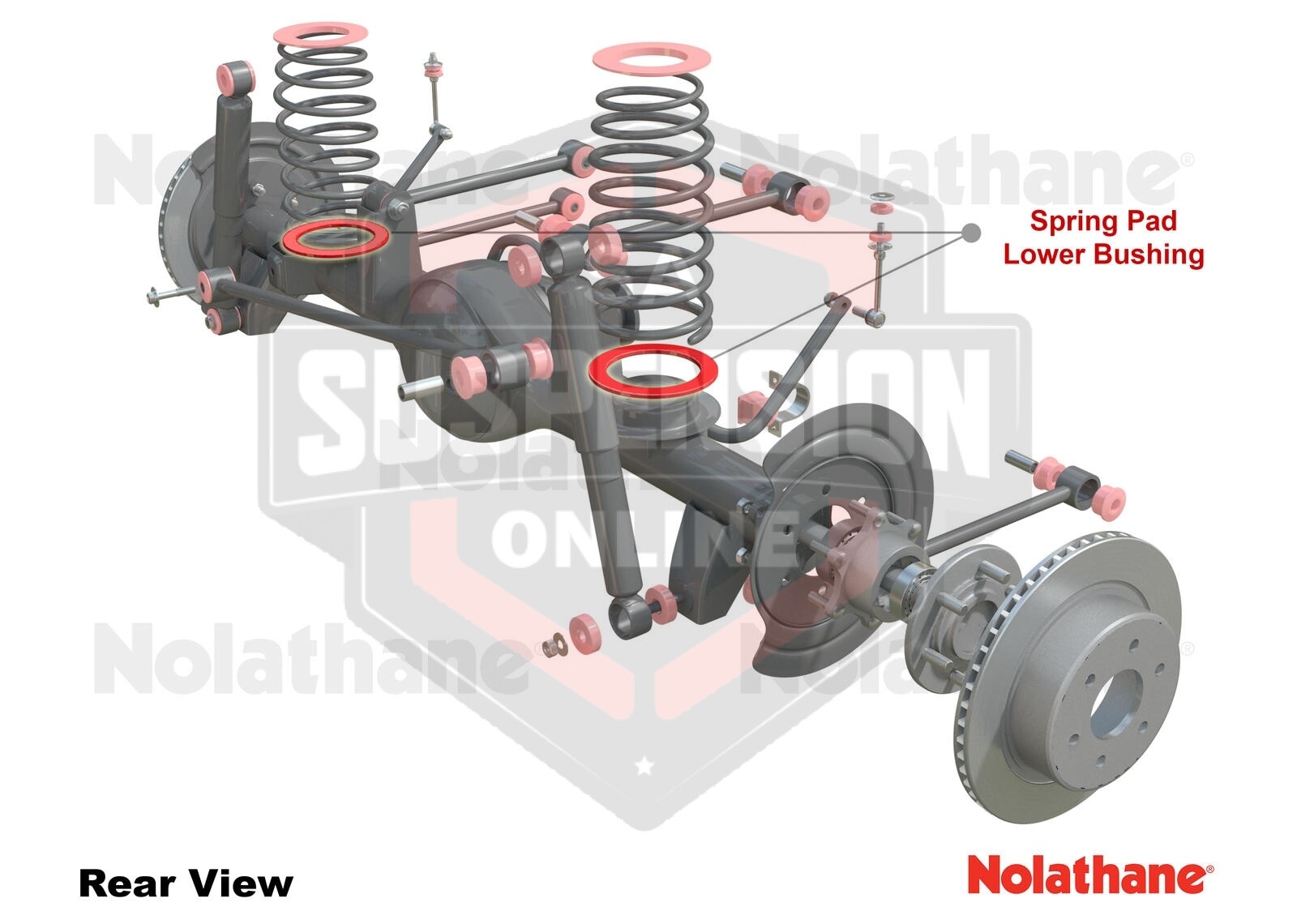 Nolathane 47446 - 2x Coil Springs Pad - Lower Bushing Kit (Spring Fits ...