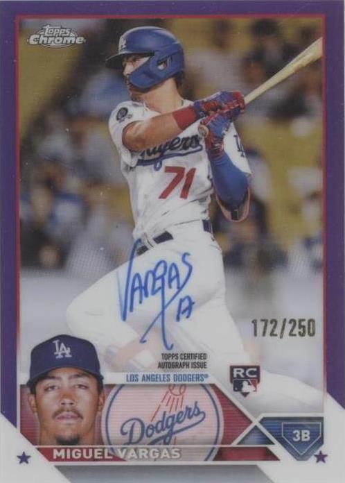 2023 Topps Chrome - Rookie Autographs Miguel Vargas #RA-MVA Purple ...
