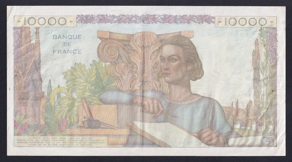 Banknote France 10000 FRANCS Génie Français 1951 P.-132c SPL/XF | eBay