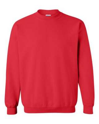 1 HILL MEN WOMEN ROUND TOP SWEATSHIRT SOLID FLEECE CREW NECK SWEAT RED ...