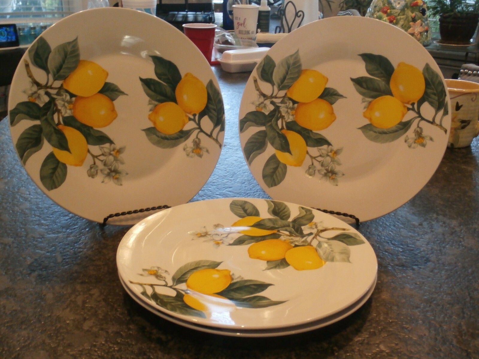 4 Tuscan Summer Royal Norfolk Lemon Ceramic Dinner Plates 10 1/2” NWT ...