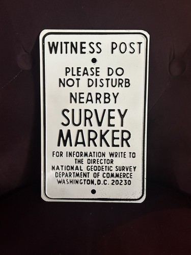 Rare Vintage Metal Embossed Survey Sign | eBay